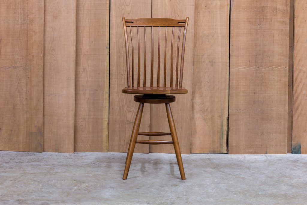 Thumb-Back Swivel Stool - 24" Seat Height - Shaker Shoppe