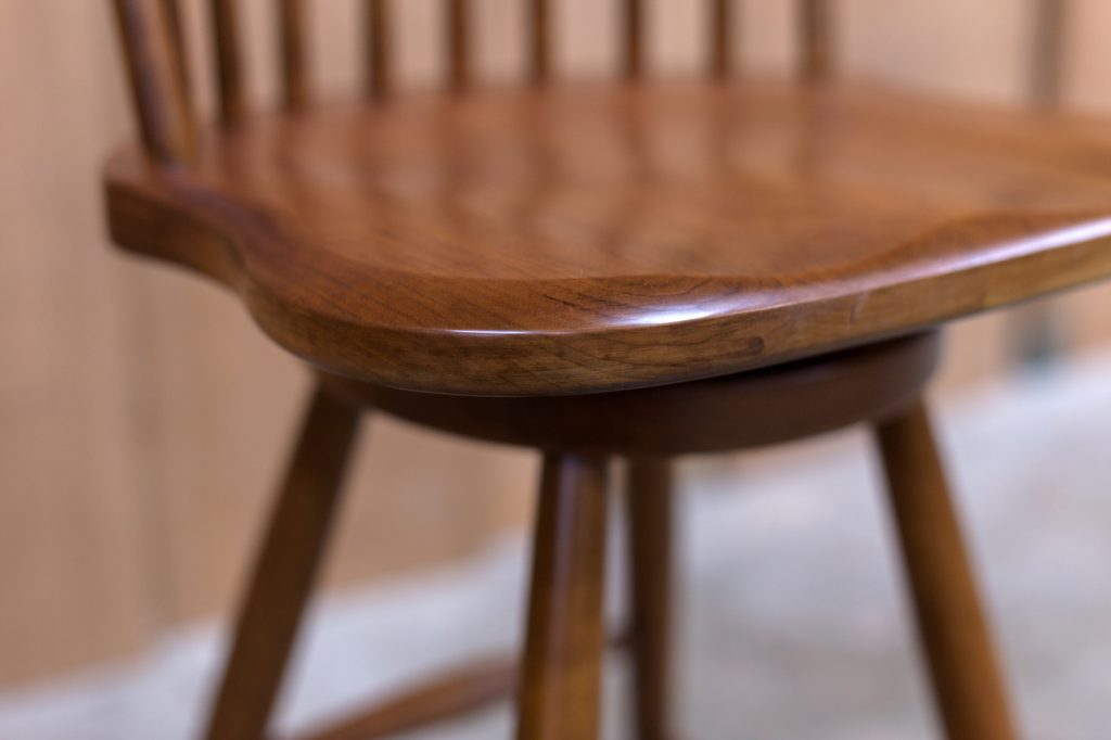 Thumb-Back Swivel Stool - 24" Seat Height - Shaker Shoppe