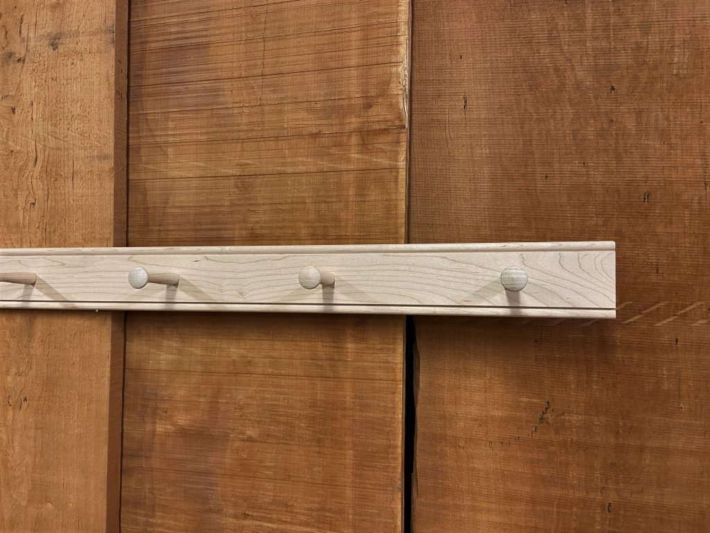 96 inch Shaker Peg Rail US made www.shakershoppe.com Maple wood