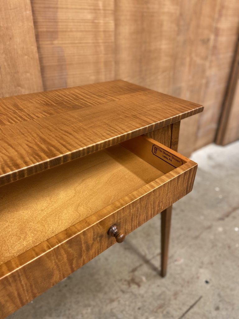 60" Sofa Table in Tiger Maple wood - Shaker Shoppe